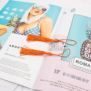 VAPKER 30 Pieces Dark Orange Tassels 13cm/5-Inch Silky Handmade Soft Mini Tassels Floss Bookmark Tassels with 2-Inch Cord Loop for Jewelry Making, DIY Projects, Bookmarks