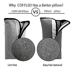 COFFLED Gray Seat Belt Pillow for Kids 2PC, Seatbelt Pillow for Child Travel, Seat Belt Pillow for Toddler Head Protector, Shoulder Pad for Car Safety Seatbelt, Car Sleeping Seat Belt Pillow Support