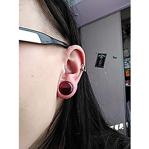 IPINK -2Pcs Acrylic Red Liquid Blood Double Flare Ear Plugs Tunnels Gauge 0g-1" (00 Gauge (10mm))