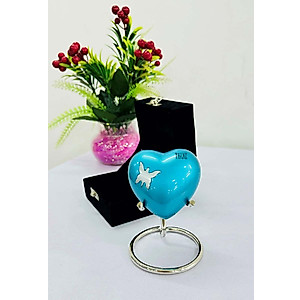 Small Love Heart Urn for Human Ashes | Mini Keepsake Funeral Ash Container for Human Remains with Display Stand, and Box Small Love Heart Pet Urn for Ashes