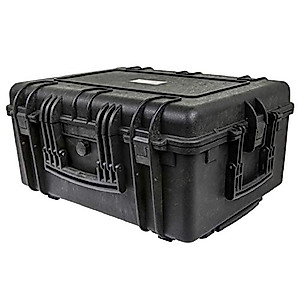 Monoprice Weatherproof / Shockproof Hard Case with Wheels - Black IP67 level dust and water protection up to 1 meter depth with Customizable Foam, 25" x 19" x 11"