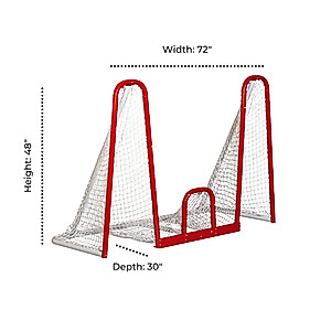 Winnwell Hockey Skill Training Net- 72" Heavy Duty Shooter Tutor Hockey Net with 1.5" Posts, Equipment to Help Improve Shot Accuracy for Kids, Teens, Adult Players