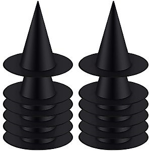 Aneco Costume Headwear 12 Pcs Halloween Witch Hats, Black, One Size, Costume Accessory Caps, Floating Home Yard Porch Decor for Party