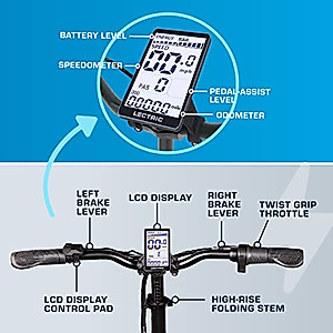 LECTRIC XP™ Lite Electric Bike | Adult Folding Bikes - Weighs Only 46lbs | 40+ Mile Range w/ 5 Pedal-Assist Levels | 20mph Top Speed - Class 1 and 2 eBike (Midnight Black)