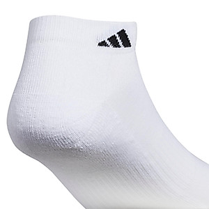 adidas Men's Athletic Cushioned Low Cut Socks with Arch Compression for a Secure fit (6-Pair), White/Black, XL
