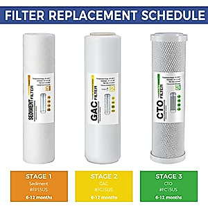iSpring FG15US Premium Universal High Capacity GAC Granular Activated Carbon Filter Replacement Cartridge for Reverse Osmosis RO and Under Sink Water Filtration Systems, 10" x 2.5", Made in USA