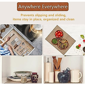 Shelf Liner for Kitchen Cabinets, 12 in x 25 FT, Strong Grip Non-Adhesive Shelf Liner, Waterproof Non-Slip Drawer Liner, Easy to Clean and Install, Perfect for Closets, Tables (Beige, 12in x 25ft)