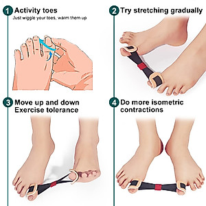 Toe Corrector Toe Separator Bunion Splint 【2024 Updated】 Hallux Valgus Bunion Big Toes Corrector Set Bunion Brace Bunion Exercise Strap Orthopedic Kit Bunion Pain Relief (free, Blue)