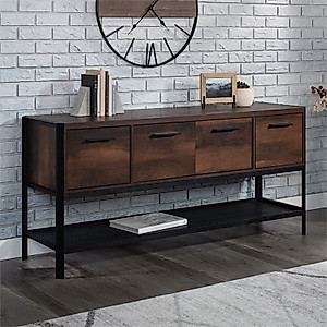 Sauder Briarbrook Engineered Wood and Metal Office Credenza in Barrel Oak