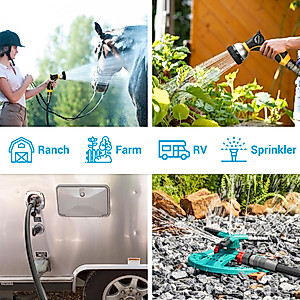 TheFitLife Garden Hose 50 FT - 50FT Flexible Water Hose with Nozzle and Metal Fittings, High Pressure 50 Feet x 1/2" Outdoor Hose for Reel Cart, Sprinkler, Easy Storage, Leak Proof (50Feet)