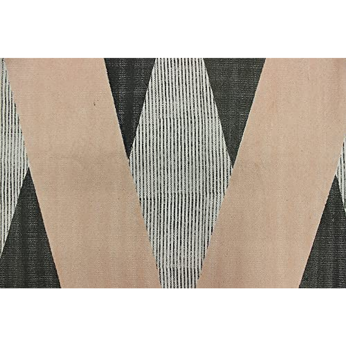 Casavani Indian Handmade Cotton Dhurrie Geometric Green & Beige Area Rug Boho Kilim Flat Weave Rug Indoor Hall Room Decor Carpet Throw Rugs for Bedroom Living Room Bathroom Balcony 12x12 Feet Square