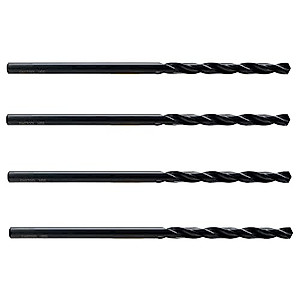 MAXTOOL 11/64"x6" 4pcs Identical Aircraft Extension Drills HSS M2 Extra Long Deep Twist Drill Bits Straight Shank Fully Ground Black; ACF02B06R11P4