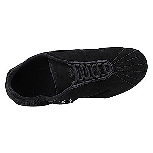Very Fine Dancesport Shoes Very Fine Unisex-Adult Jazz Ballroom Exercise Dance Sneaker Shoes VFSN016 + Shoe Bag (Black Suede, Size 11), 11 Women/10 Men