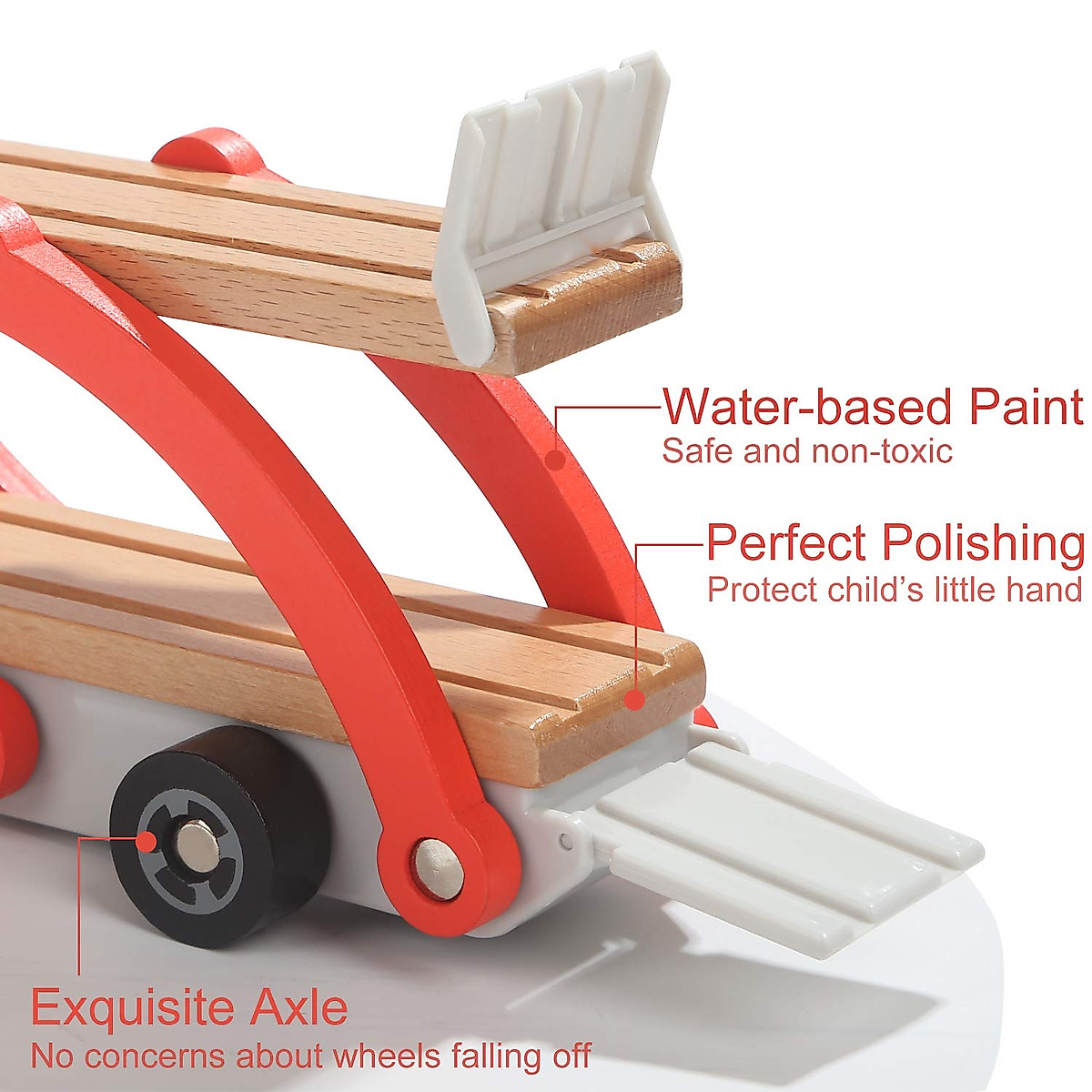 TOP BRIGHT Wooden Car Toys for 3 Year Old Boy Gifts Toddler Boys Truck and Car Ramp Toy with 4 Mini Cars