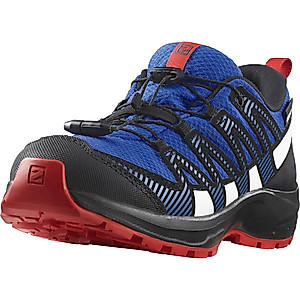 Salomon Unisex Junior’s XA Pro V8 ClimaSalomon Waterproof Hiking Shoes for Kids - Lapis Blue/Black/Fiery Red - 6