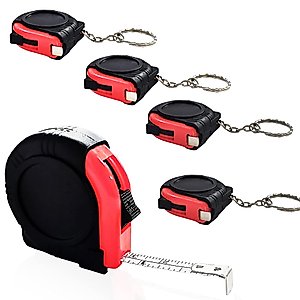Kids Tape Measure 3ft/1m, 5 Pack Measuring Tape Retractable, Mini Tape Measure,Inch/Metric Tape Measure with Slide Lock, Pocket Tape Measures Keychains for Daily Use