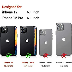 SUPBEC Designed for iPhone 12 Case, iPhone 12 Pro Case, Wallet case with Card Holder & Screen Protector[x2], Silicone Shockproof Protective Phone Cover, case for iPhone 12/12 pro, 6.1'', Black