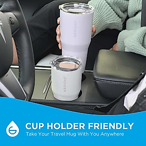 GROSCHE Yukon 30 oz Insulated Coffee Mug with Lid - Durable Travel Mug, Stainless Steel Tumblers, Vacuum Insulated Coffee Tumbler for Hot or Cold Beverages - LAVENDER