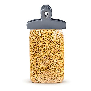 HIC Kitchen Large Heavy-Duty Clips, Soft-Grip Handles, Set of 2 Clips, 1 each Navy and Grey