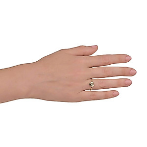 AVORA 10K Yellow Gold Diamond-cut Heart Fashion Ring - Size 8