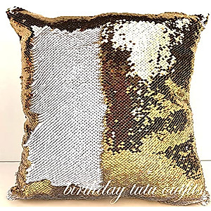 Pretty Rainbow Unicorn Face Gifts Custom Sequin Pillow Personalized - Magic Reversible Pillow with Name - Gift for Kids Children Girls
