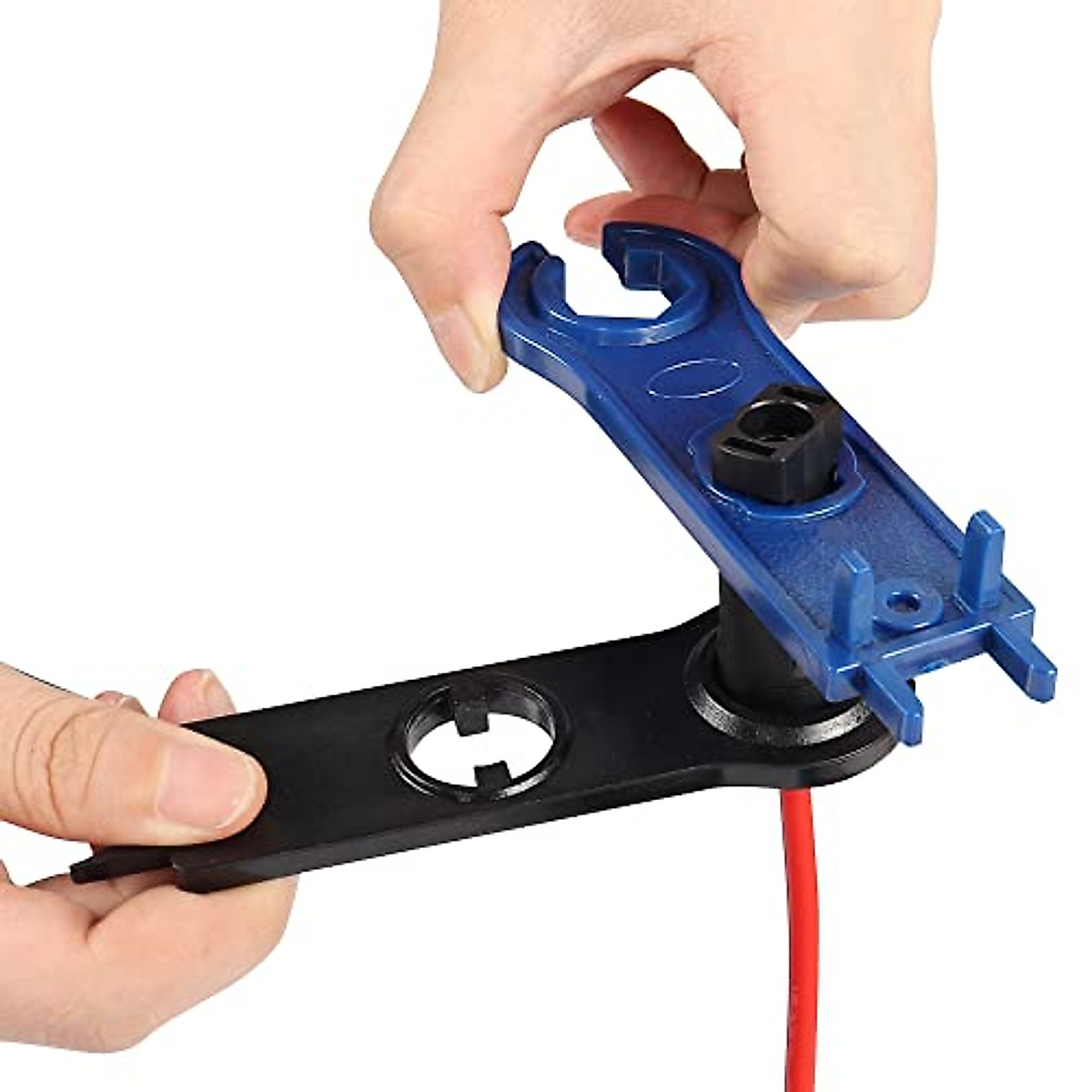YAODHAOD 2 Pair Solar Disconnect Spanner Wrench Solar Connectors,Solar PV Disconnect Removal Tools,Metal Spanner Wrenches Crimping Tool for Solar PV System Extension Cable Kit…