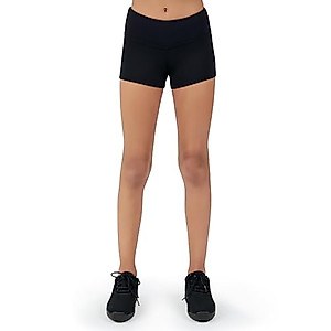 Capezio girls Team Basic Gusset athletic shorts, Black, 10 12 US