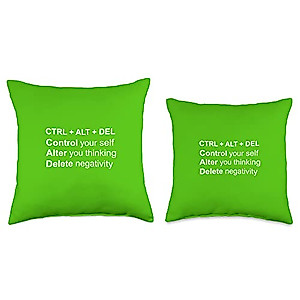 Mental health gifts,mental health awareness items. Ctrl alt del, Mental Health Awareness Funny Throw Pillow, 16x16, Multicolor