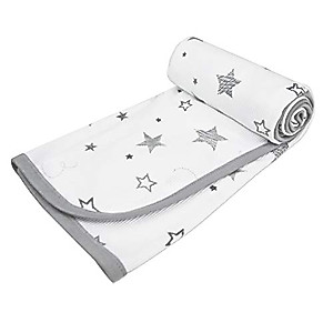 American Baby Company 100% Cotton Thermal Waffle Swaddle Blanket, Soft, Breathable & Stretchy, Super Stars, 30" x 40" for Boys and Girls, Perfect for Swaddling, Travel and Gifting