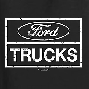 Ford Truck Vintage White Plaque Officially Licensed Cars and Trucks Mens Graphic Tank Top, Black, X-Large