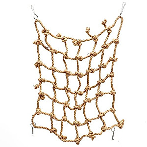 POPETPOP Pet Climbing Rope Net Bird Climbing Rope Ladder Parrot Cage Hanging Toys for Small Animal Hamster Conures Parrots Love Birds Finches