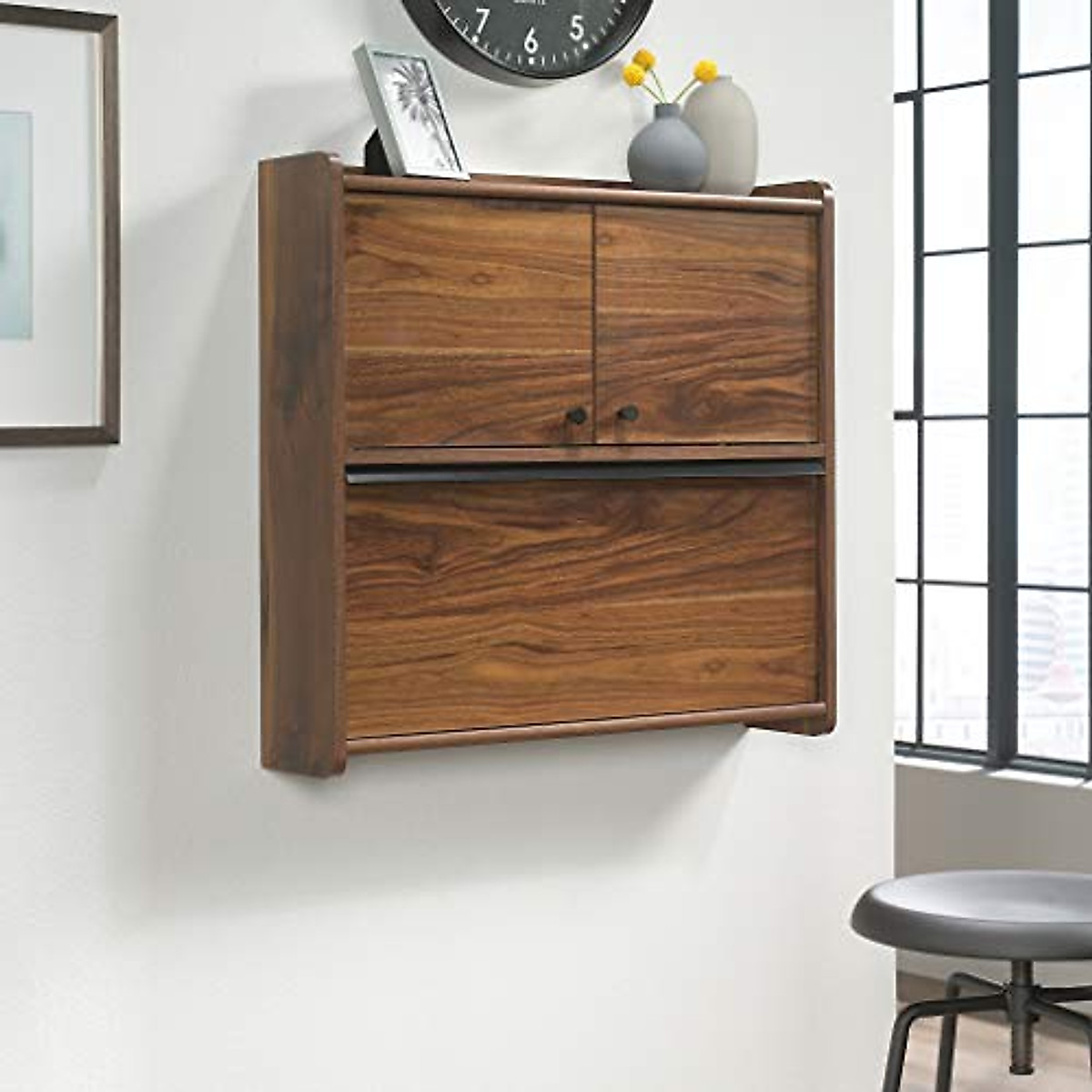 Sauder Harvey Park Wall Desk, Grand Walnut Finish