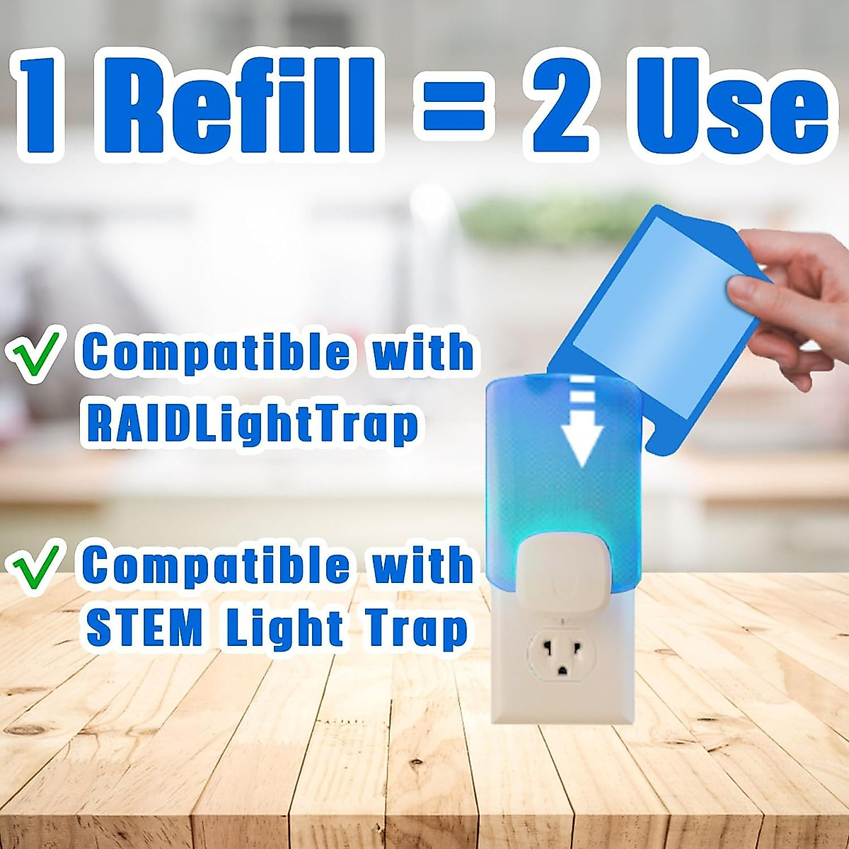 ZVVN 8 Pack Refill Cartridges Kit for RaidPlug-in Blue Light, for Stem Light, Replacement Glue Cards (8 Pack)