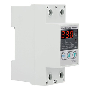 Voltage Protector Adjustable Under Over Voltage Protection, Voltage Output Stabilizer for Home Office Appliance, Protector Current Stabilizer Voltmeter for House Protection(63A)