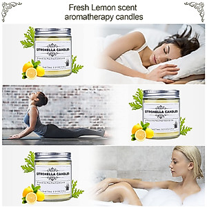 Citronella Candles Outdoor Large, 2 Pack Lemon Scented Candle, 16 OZ Natural Soy Wax Candles Set for Indoor Garden Patio Yard Home Balcony Bedroom Park Terrace Camping - 100 Hours Burning Time