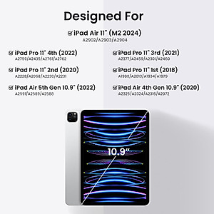 OPAKIT Magnetic Keyboard Case for iPad Air 5th 4th Generation 10.9 inch Pro 11 1st/2nd/3rd/4th, 7 Color Backlight BT Keyboard Folio with Pencil Holder 2022 2021 2020 2018 (Black