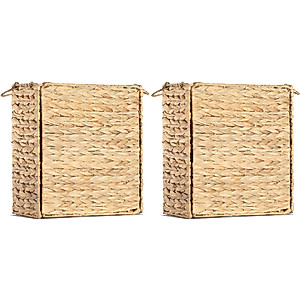 AppliaFit Wicker Trash Can - Fits Grocery Shopping Bags - Waste Basket for Reusing Grocery Shopping Bags (2-Pack)