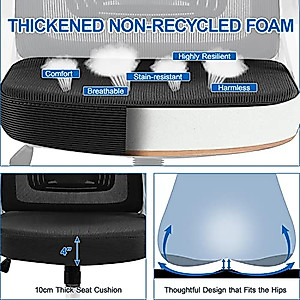 Yaheetech Ergonomic Mesh Office Chair, High Back Desk Chair with with flip-up Armrests, Adjustable Padded Headrest Computer Chair with Lumbar Support for Home Oiffce Game Room, White/Black