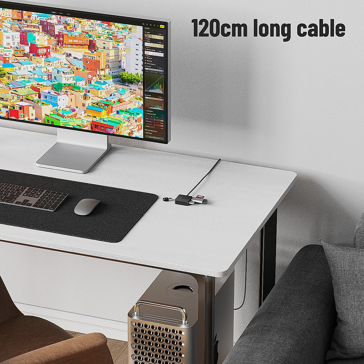 ICZI USB 3.0 Hub, 4-Port Data USB Hub with 4ft Long Cable, USB Splitter Adapter for MacBook, Mac Mini, Surface Pro, XPS, Laptop, PC, Flash Drive, Mobile HDD