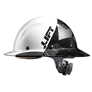 LIFT Safety HDF50C-20CK DAX Carbon Fiber Full Brim 50-50, White/Black Camo