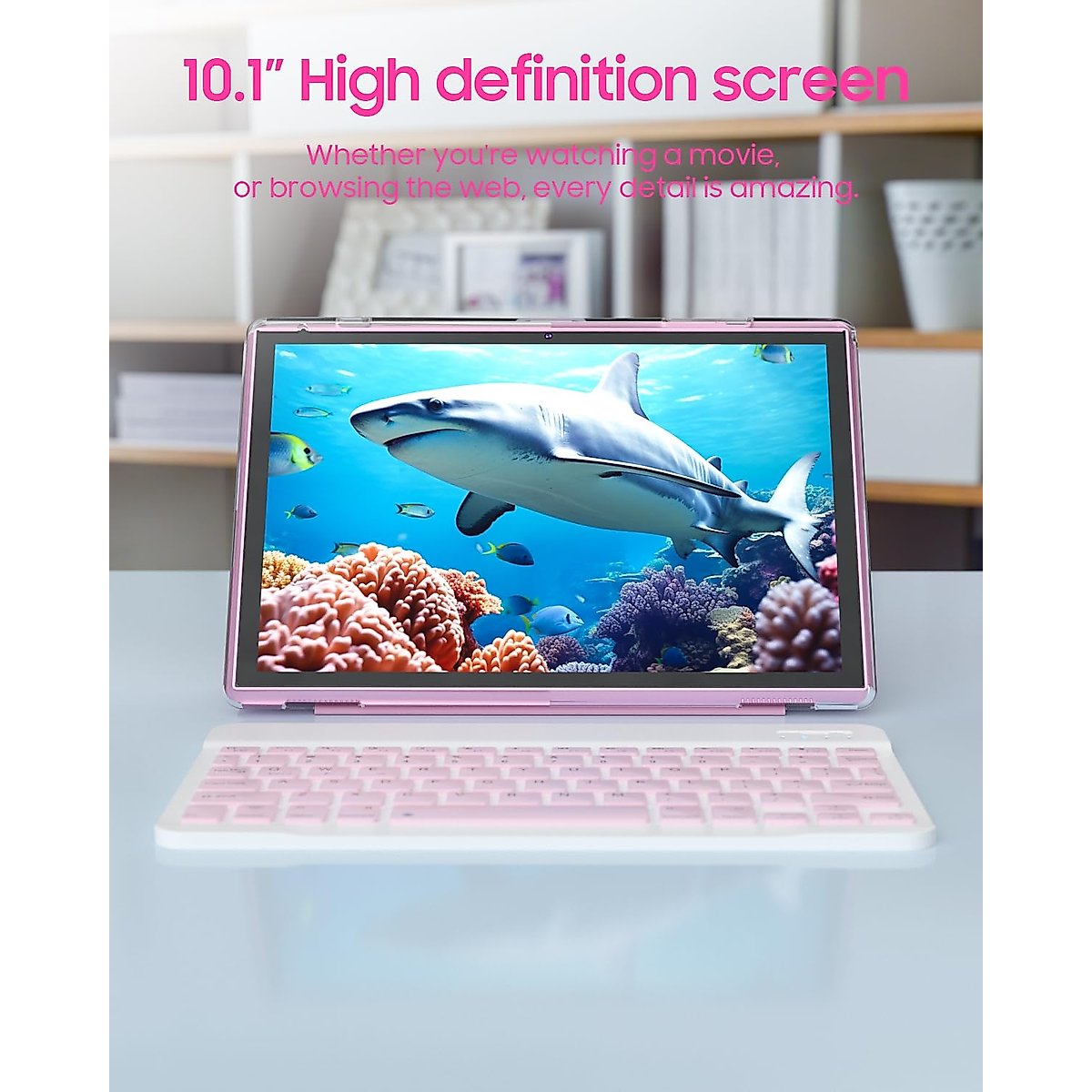 Tablet 2 in 1 Android 11 Tablets with Keyboard 10 inch Tabletas, Include Mouse Stylus Case Tempered Film, 6000mAh Tablet 32GB ROM 512GB Expandable Tableta, 8MP Dual Camera, WiFi BT Google Tablet PC.