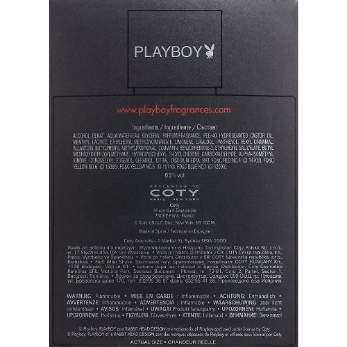 Playboy Aftershave, Vegas, 3.4 Ounce