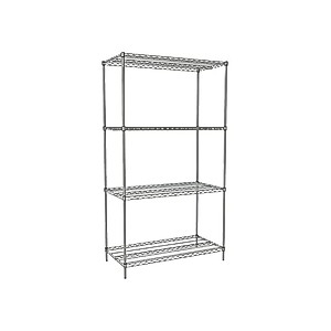 Tarrison 4-Shelf Adjustable, Heavy Duty Storage Shelving Unit, Stainless Steel Wire Rack, Chrome Finish, Silver (24L x 36W x 74H)