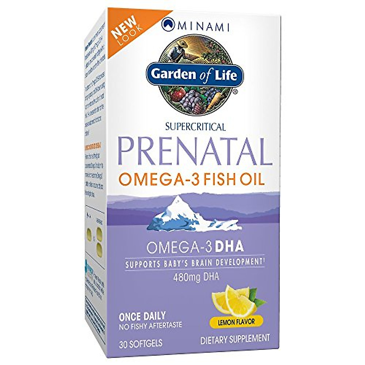 Garden of Life Minami Natural Prenatal DHA Omega 3 Fish Oil Supplement Softgels, Lemon, 30 Count