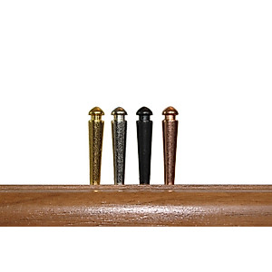 WE Games Easy-Grip Metal Cribbage Board Pegs and Velvet Pouch - Set of 12 Pins (3 Brass, 3 Chrome, 3 Black, 3 Copper)