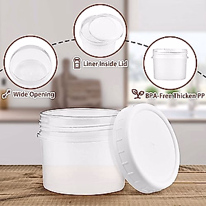 TUZAZO 5 Oz Food Storage Jars with Screw Lids (12-Count) BPA Free Small Plastic Freezer Containers for Sauce, Jam and Puree, Reusable Plastic Ice Cream Containers