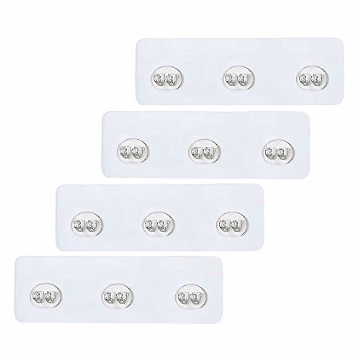 XLQADV Replacement 4 Pcs Adhesive Hooks Sticker for Shower Caddy Basket Shelf SUS304 Stainless Steel (Transparent, Large)