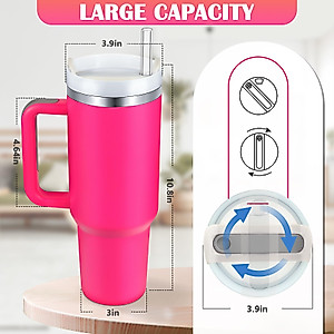 BELYQLY New Version 40oz Stainless Steel Vacuum Insulated Tumbler with Lid and Straw for Water, Smoothie and More, Iced Tea or Coffee (Pink)