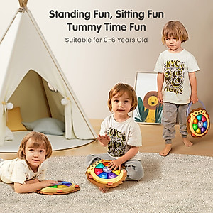 TUMAMA Baby Musical Drum Toy, Light Up Toys Electronic Music Sound Baby Toys Toddler Musical Instruments Light up Game Baby Sleep Soother Toy Christmas Birthday Gifts for Boy Girls Kids 2 3 Years