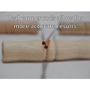 On The Fly Dowsing Kit with Pure Copper Rods and Rose Quartz Pendulum | to Start | Wooden Handles | Paranormal, Underground Resources, Answers to Questions | Made in USA